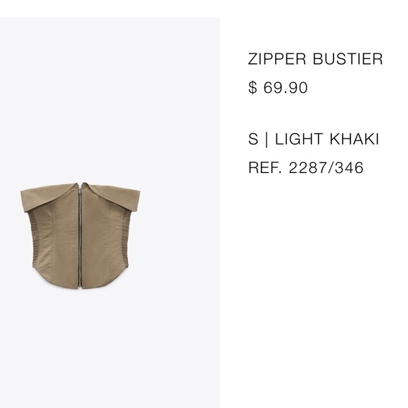 Zara | Tops | Zara Zipup Corset Top | Poshmark